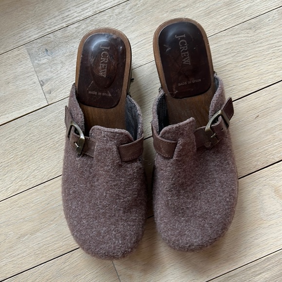 J. Crew | Shoes | J Crew Felt And Leather Clogs | Poshmark